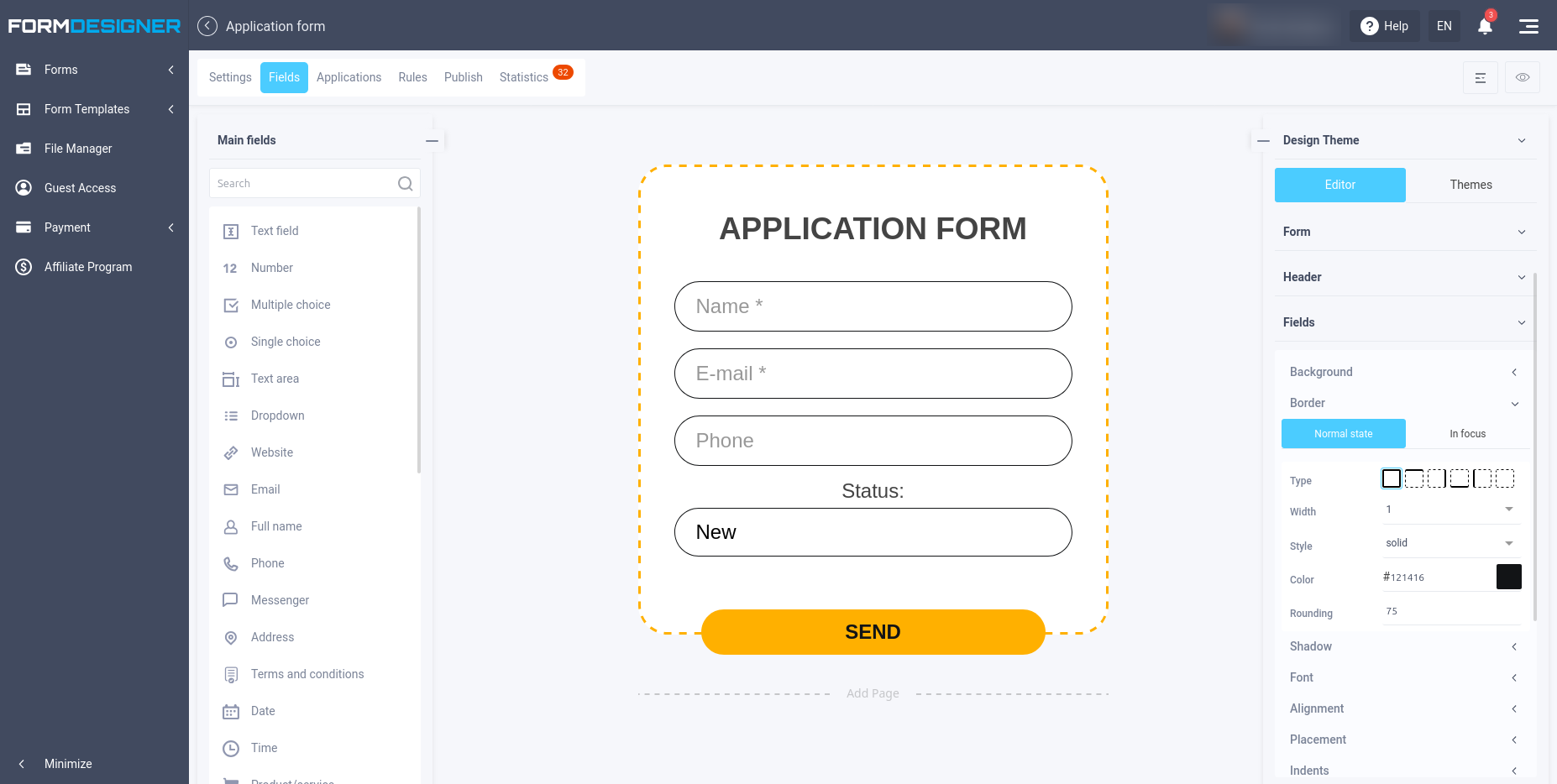 FormDesigner Integration — Kommo