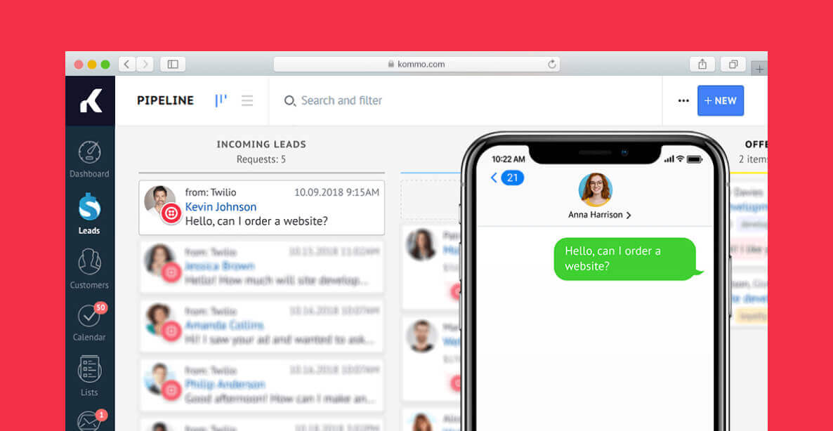Twilio SMS integration — Kommo